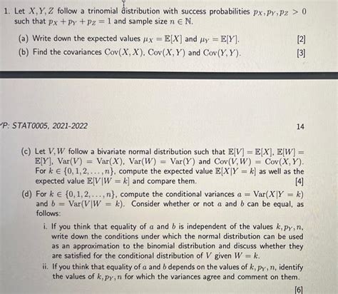 1 let x y z follow a trinomial distribution with