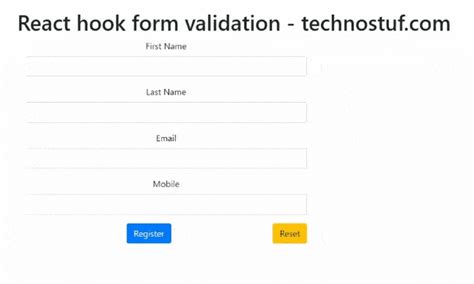 Form Validations Using React Hook Forms In ReactJS Technostuf