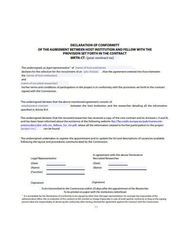 Declaration Agreement Templates Pdf Free Premium Templates