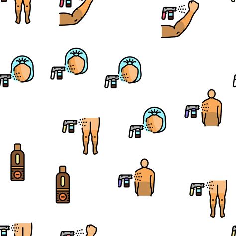 Solarium Salon Tanning Service Vector Seamless Pattern 10018147 Vector
