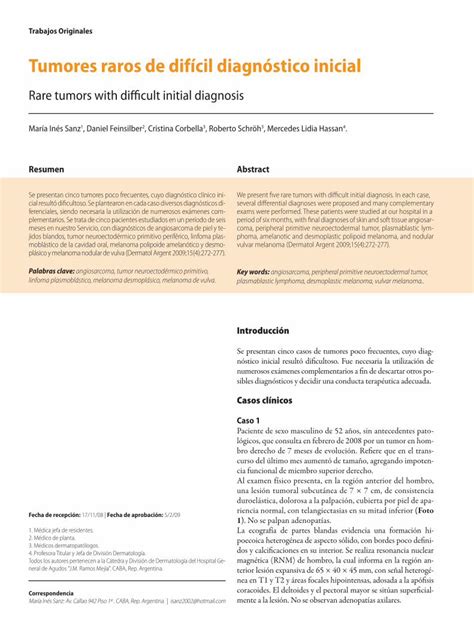 PDF Tumores raros de difícil diagnóstico inicial PDFSLIDE NET