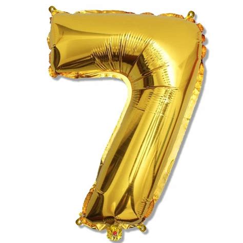 Złoty Duży Foliowy Balon Na Urodziny Cyfra 7 Inna marka Przyjęcia i