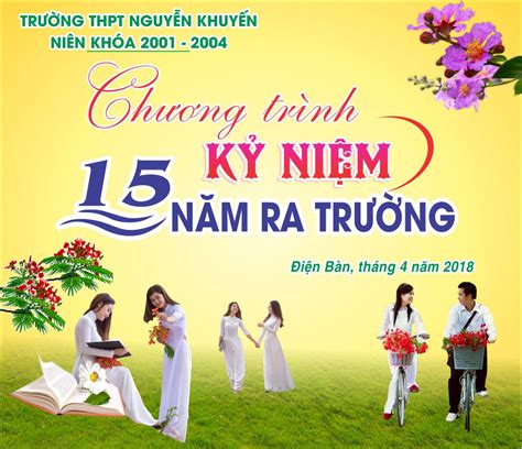 24 mẫu Backdrop kỉ niệm ngày ra trường 10 15 20 25 năm