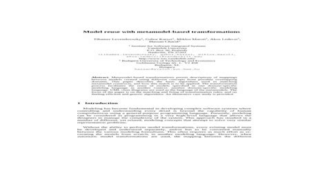 model reuse with metamodel based transformations · transformation process overview the overview