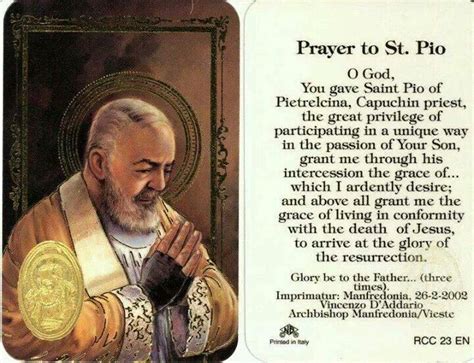 Prayer To Padre Pio For Protection Delangelvillalobas
