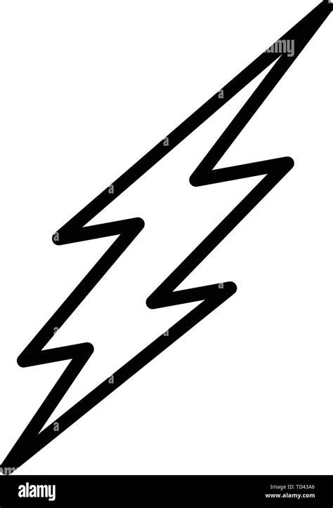 Silueta De Icono De Rayo El Estilo De Esquema Imagen Vector De Stock