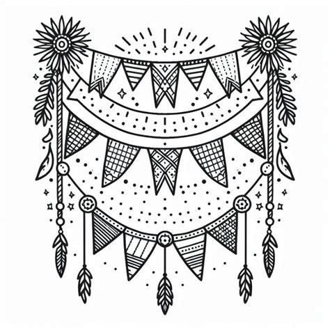 Desenho De Bandeirinhas E Enfeites De Festa Junina Para Colorir