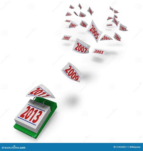 El Tiempo Vuela a Partir De 1964 a 2013 Stock de ilustración