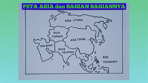Cara Menggambar Peta Benua Asia Beserta Bagian Bagiannya Gambar Sketsa