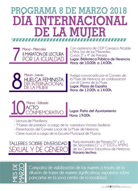 Programa de actos conmemorativos del Día Internacional de la Mujer