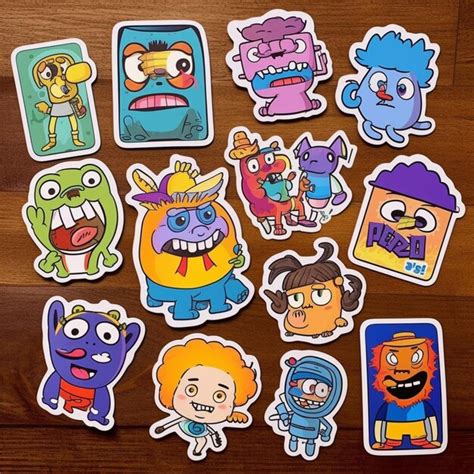 Premium AI Image A Close Up Of A Bunch Of Stickers On A Table