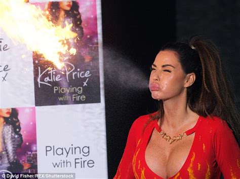 Katie Price Displays Her Fire Breathing Skills In London Daily Mail Online