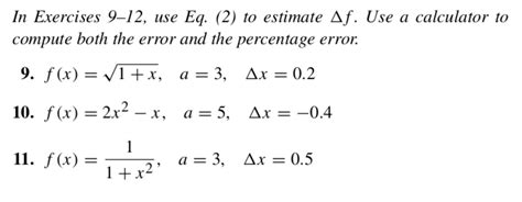 solved in exercises 9 12 use eq 2 to estimate af use a