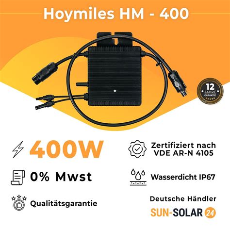 Hoymiles HM 400 Microwechselrichter für bis zu 1 PV Module für