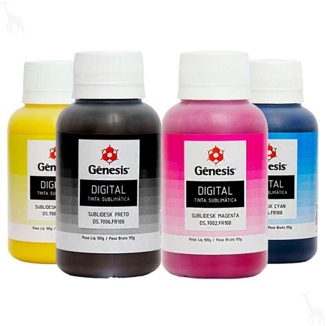 Kit Tinta Sublimática Gênesis 100ml 4 Cores