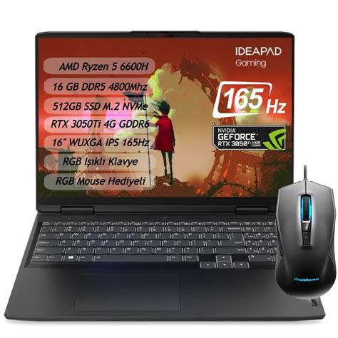 Sepetist Lenovo IdeaPad Gaming 3 16ARH7 AMD Ryzen5 6600H 16GB 512GB