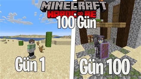 Minecraft hardcore da ÇÖL DÜNYASINDA 100 gün hayatta kalmak YouTube