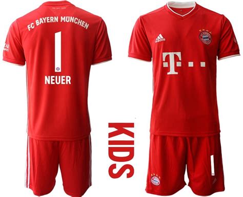 Kinder FC Bayern München Heim Trikot 2020 2021 rot weiß Trikotsatz