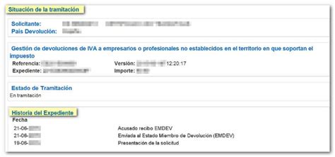 Agencia Tributaria Consulta del estado de tramitación de la solicitud