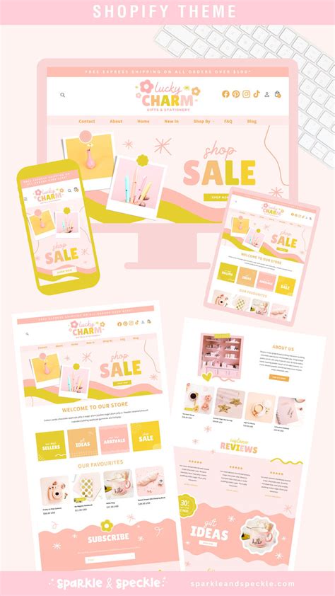 Colorful Shopify Theme Template Canva Website Banners Bright Shopify