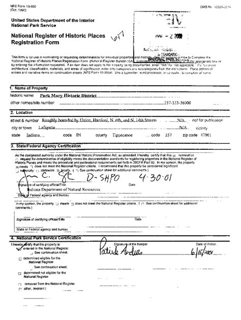 Fillable Online NPS Form 10 900 Oct 1990 10024 0018 NPS History Fax