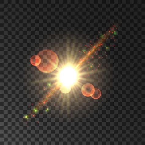 Flash De Luz De Estrella Brillante Vector Sol Brillante Vector Premium