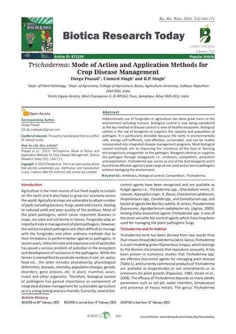 pdf trichoderma mode of action and application methods for crop disease management
