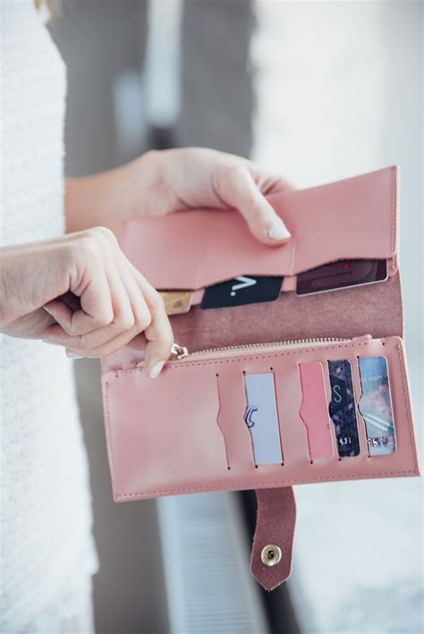 Personalized Long Leather Womens Wallet Pink Women Glossy Etsy Wallets For Women Full Grain