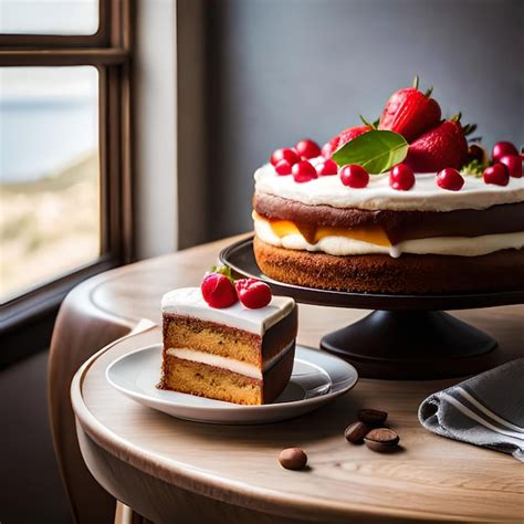 Premium Photo Naked Black Forest Cake Schwarzwald Pie Cake With Dark