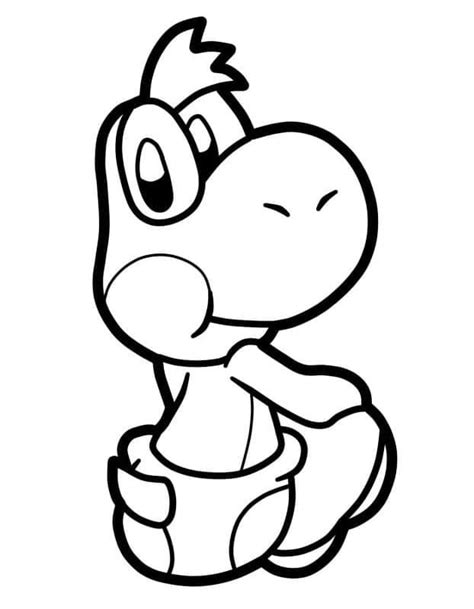 Coloriage Petit Yoshi Dessin gratuit à imprimer