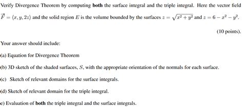 solved verify divergence theorem by computing both the