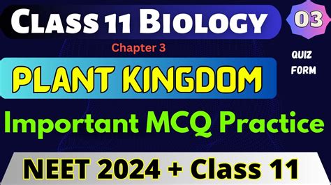 PLANT KINGDOM Class 11 Biology MCQ Chapter 3 3 MCQ Test Of Biology