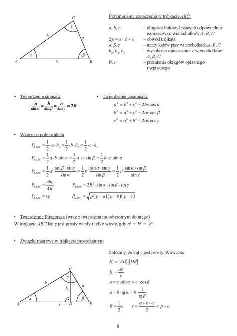 Karta wzorów matematyka matura 2020 Tablice i wzory matematyczne