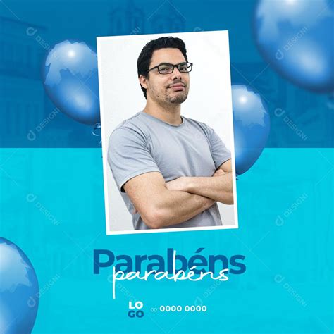 Social Media Parabéns Feliz Aniversário Para Um Funcionário PSD