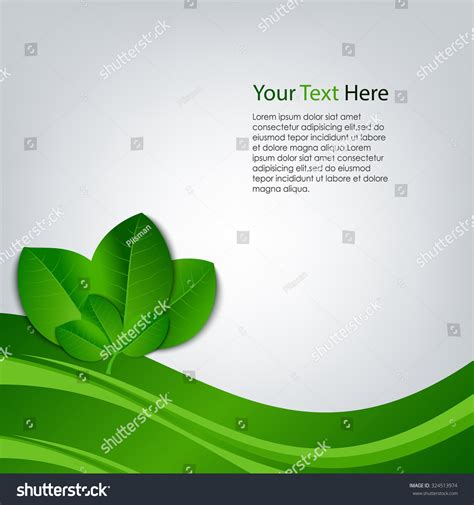 Eco Background Green Leaves Template Stock Vector Royalty Free