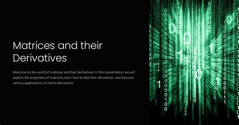 matrices and their derivatives