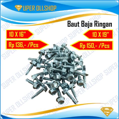 Jual Baut Baja Ringan Skrup 10x16 10x19 Sekrup Roofing Ruping Skrup