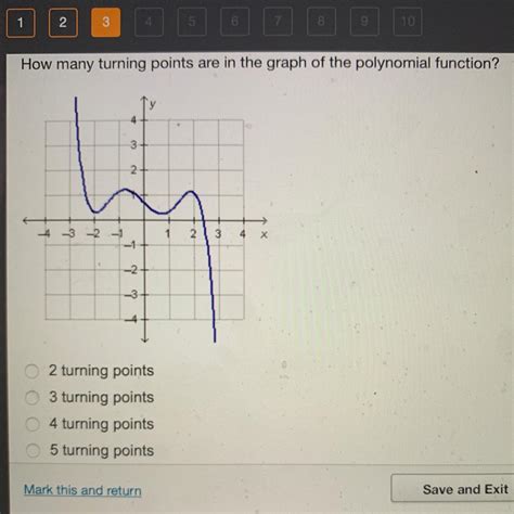 how many turning points are in the graph of the polynomial function a 2 turning points b 3