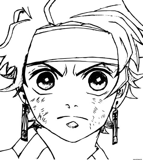 Coloriage Tangiro Komado Kimetsu No Yaib Dessin Demon Slayer à imprimer