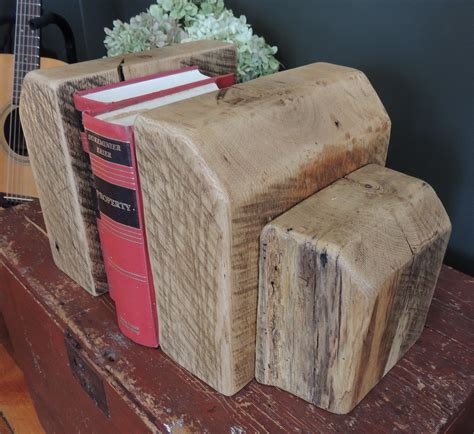 Rustic Bookends Large Oak Bookends Reclaimed Art Blocks Etsy
