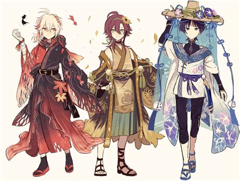 Scaramouche Kaedehara Kazuha Wanderer And Shikanoin Heizou Genshin