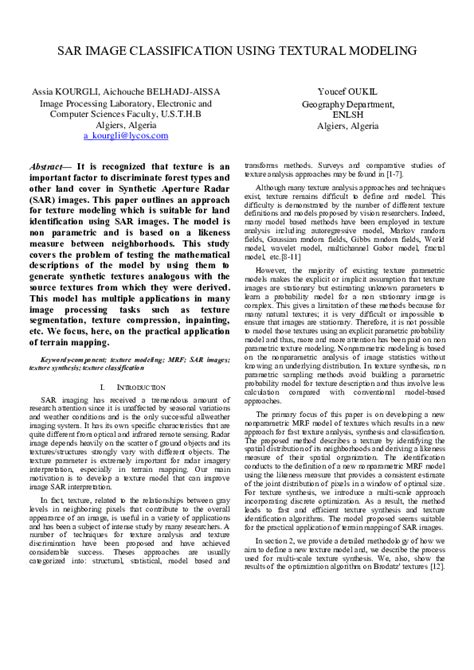pdf sar image classification using textural modeling assia kourgli