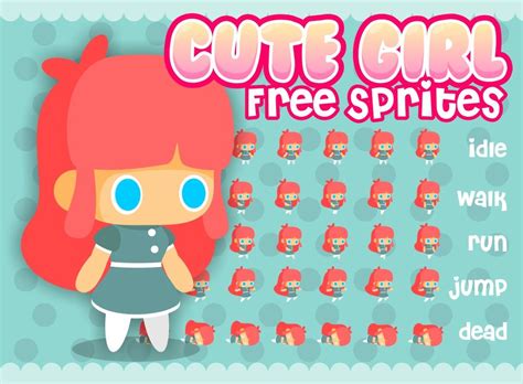 Free Sprite With Cute Girl Character Suitable For The 2d Sidescrolling Platformer Games Game