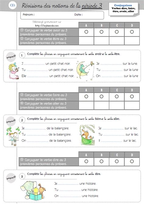 Evaluations étude de la langue CE1 3ème période Orphéecole