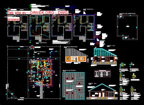 Proje Sitesi Tek Aile Ev Autocad Projesi