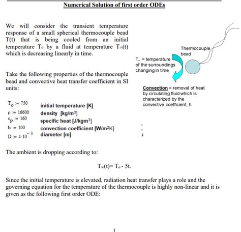 solved numerical solution of first order odes we will