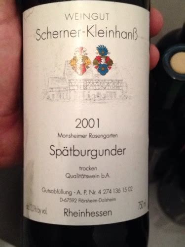 Scherner Kleinhanss Monsheimer Rosengarten Blauer Spätburgunder