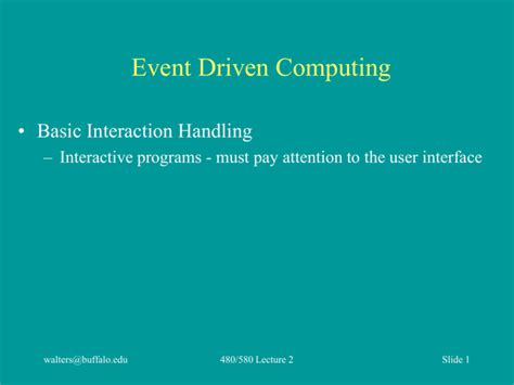 event driven computing basic interaction handling