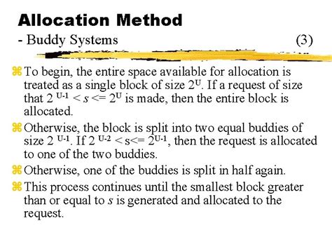 memory blocks in a buddy system buddy systems