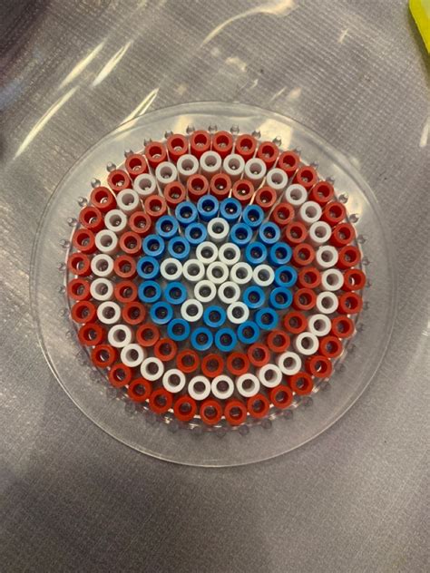Captain America Shield Perler Beads Perler Beads Designs Fuse Beads